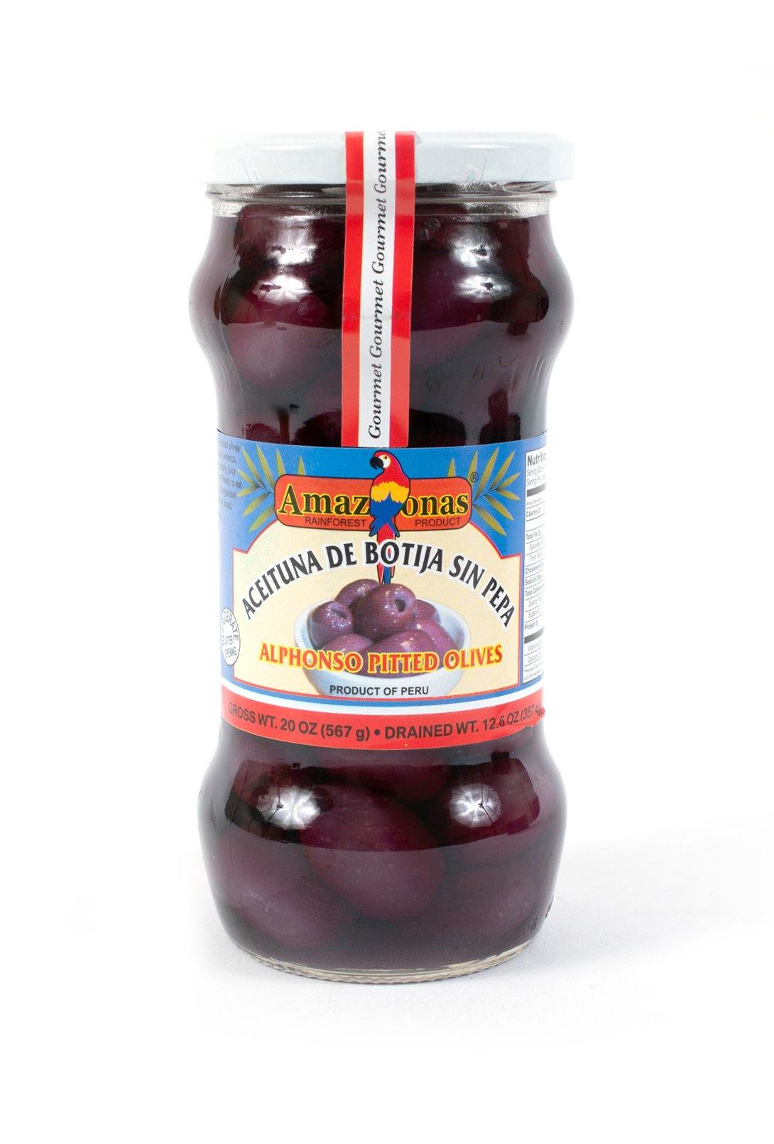 Amazonas Alfonso Olives in Brine - pitted (20oz) – Amazonas Foods Online
